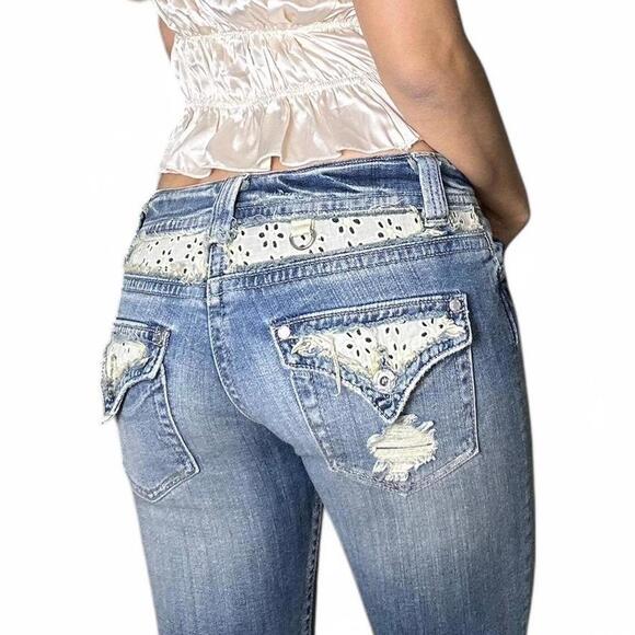 Miss Me | Shorts | Miss Me Distressed Denim Capri Shorts With Lace ...